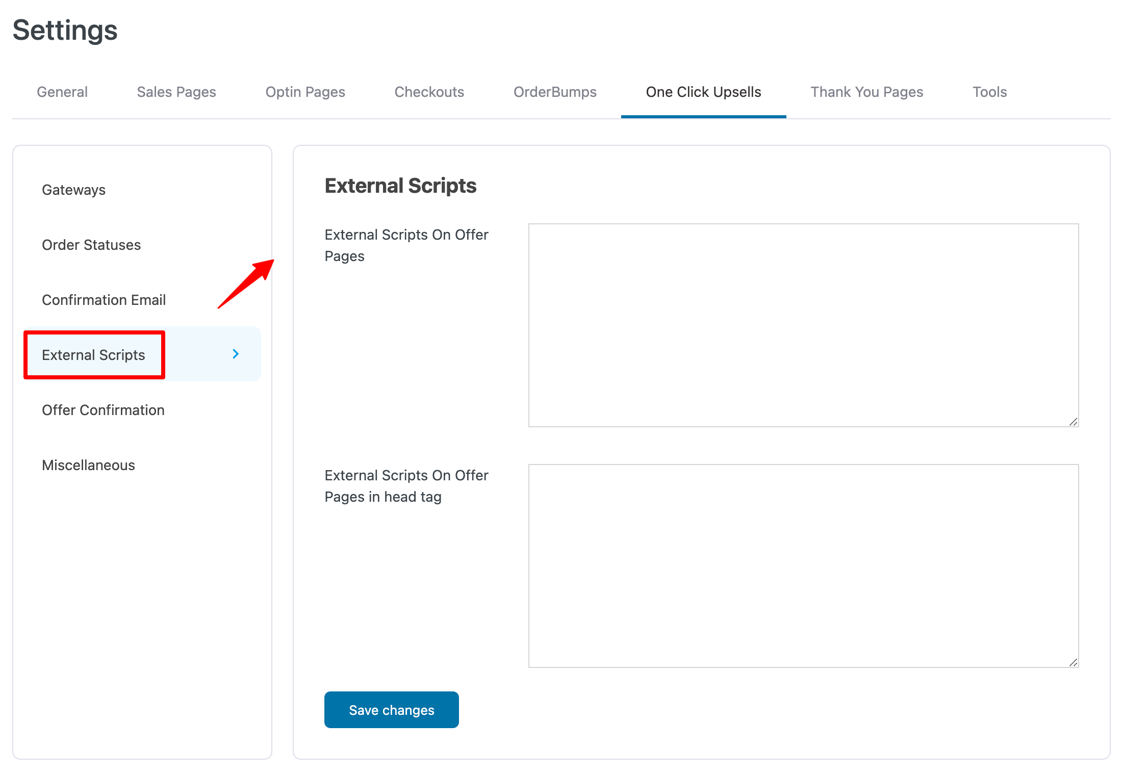 External Scripts - FunnelKit