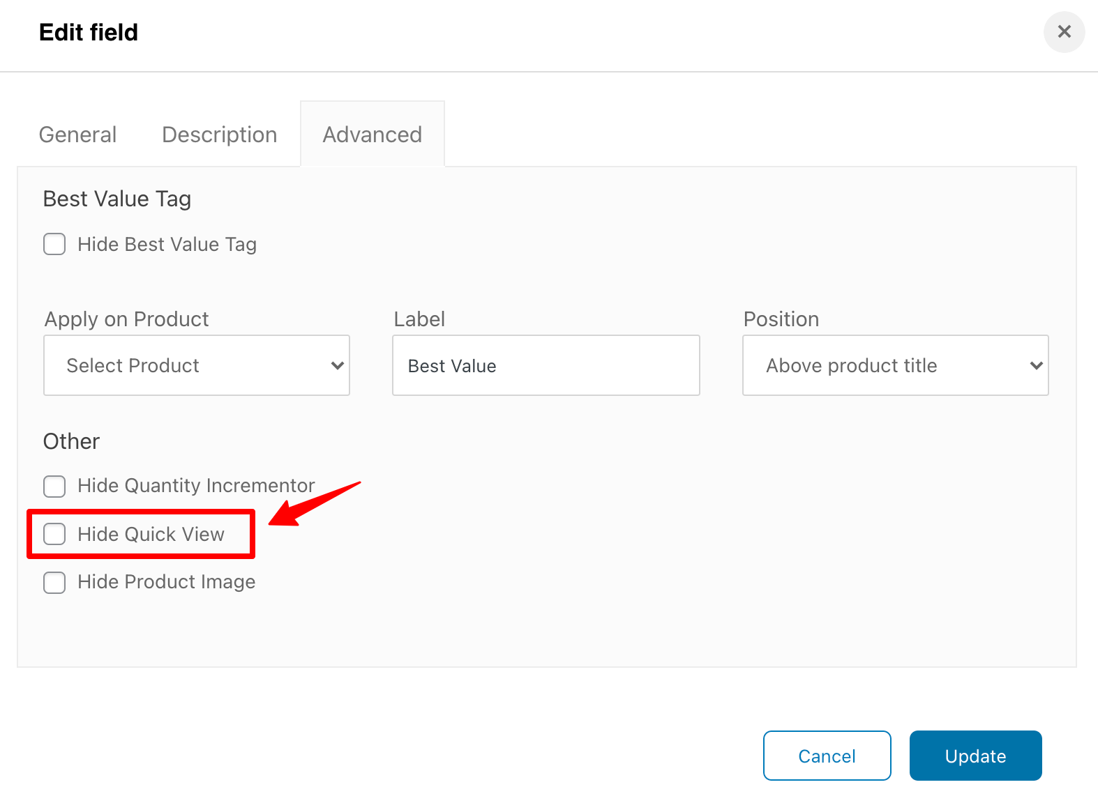 How to Show or Hide the Quick View Icon - FunnelKit