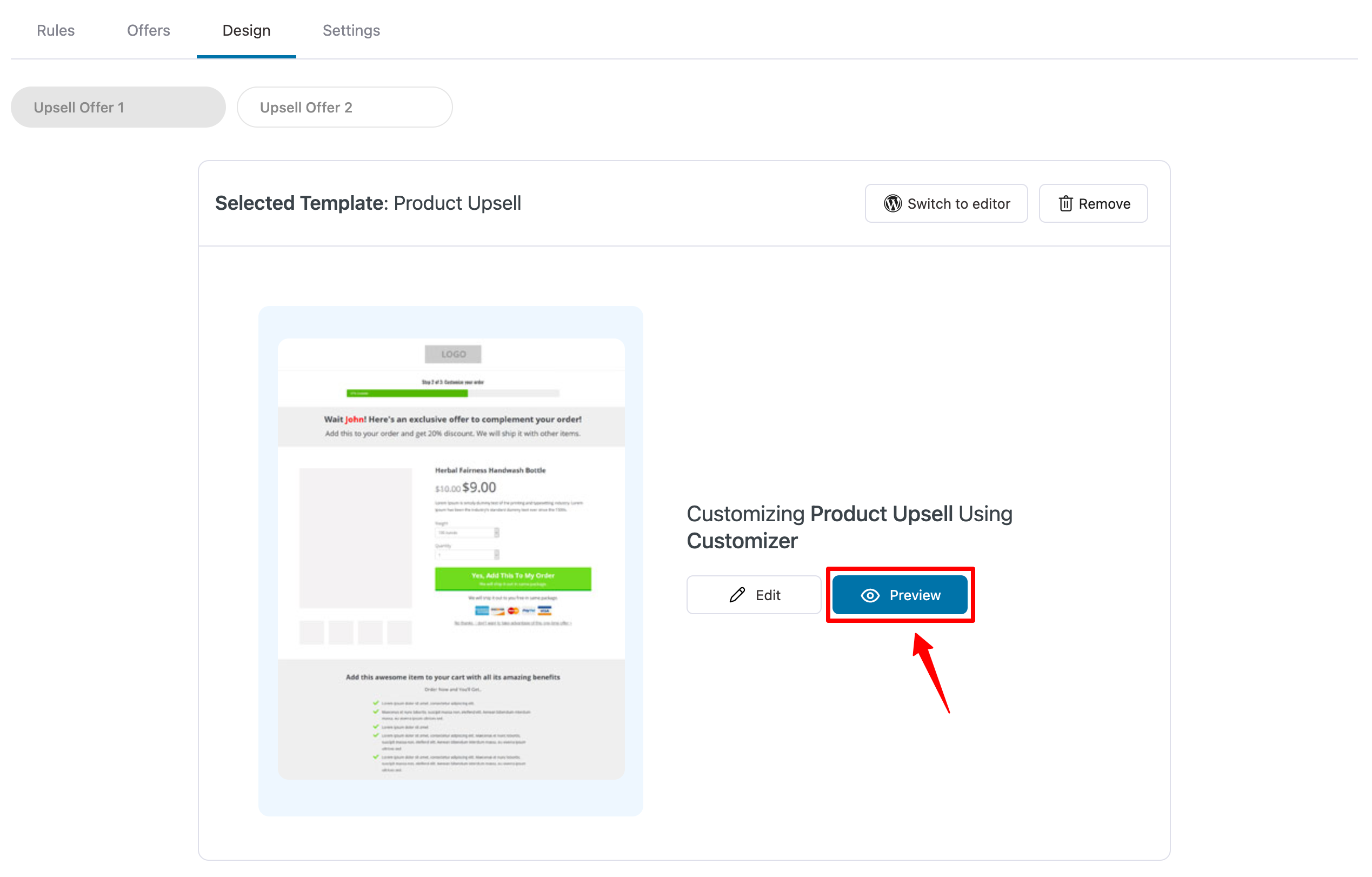 Preview the Upsell Page - FunnelKit