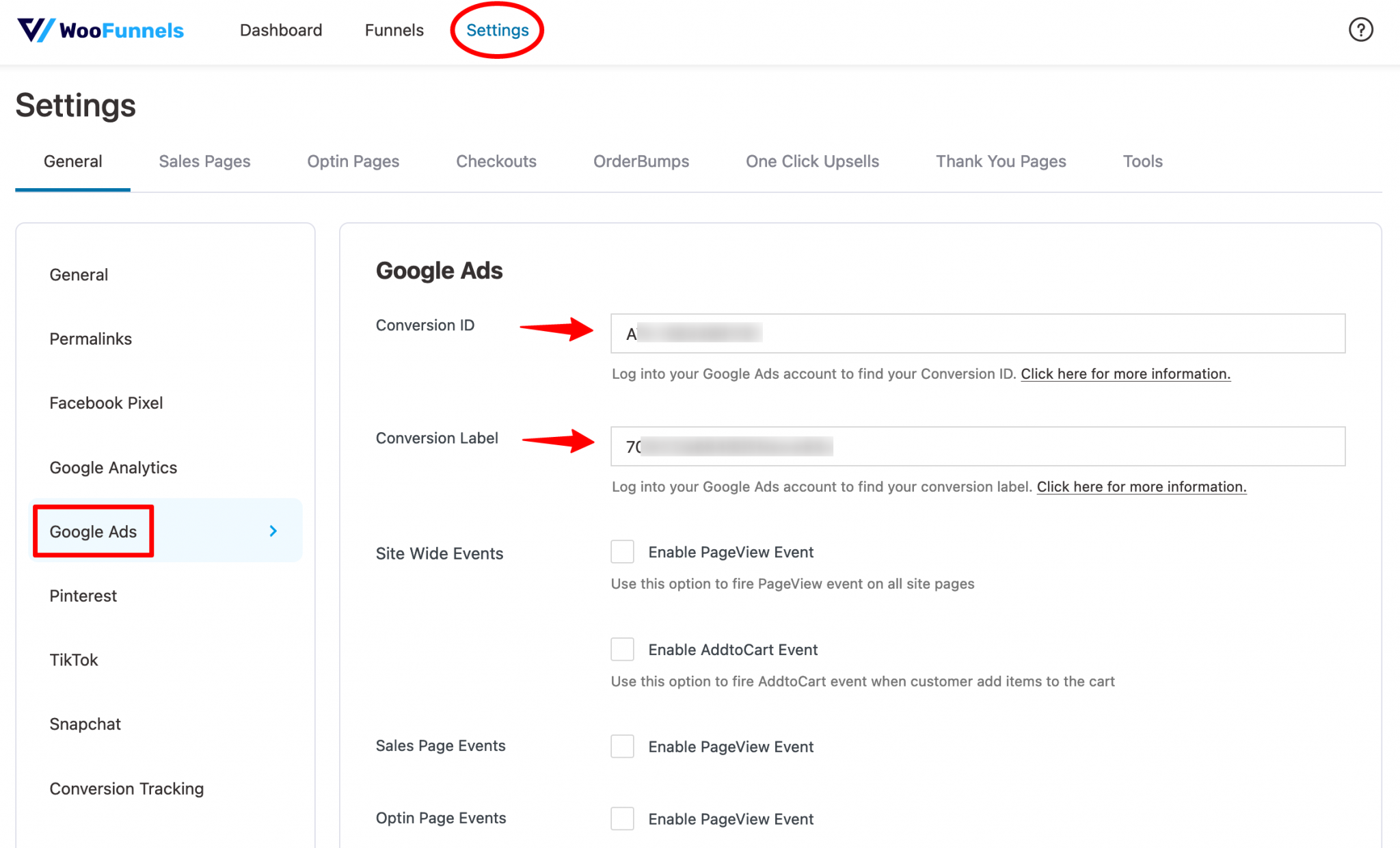 Set Up Google Ads Conversion ID & Label - FunnelKit