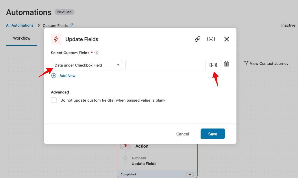 Save the Funnel Checkout Data to Custom Fields in FunnelKit Automations - FunnelKit Automations