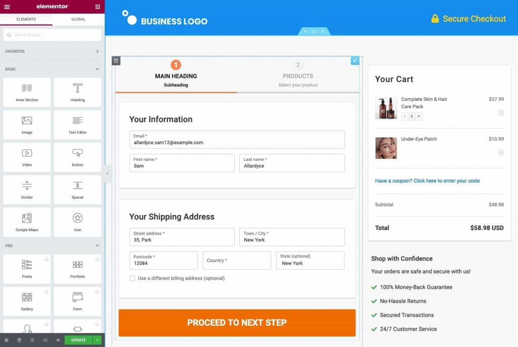 How to Create WooCommerce Checkout Page with Elementor Widgets