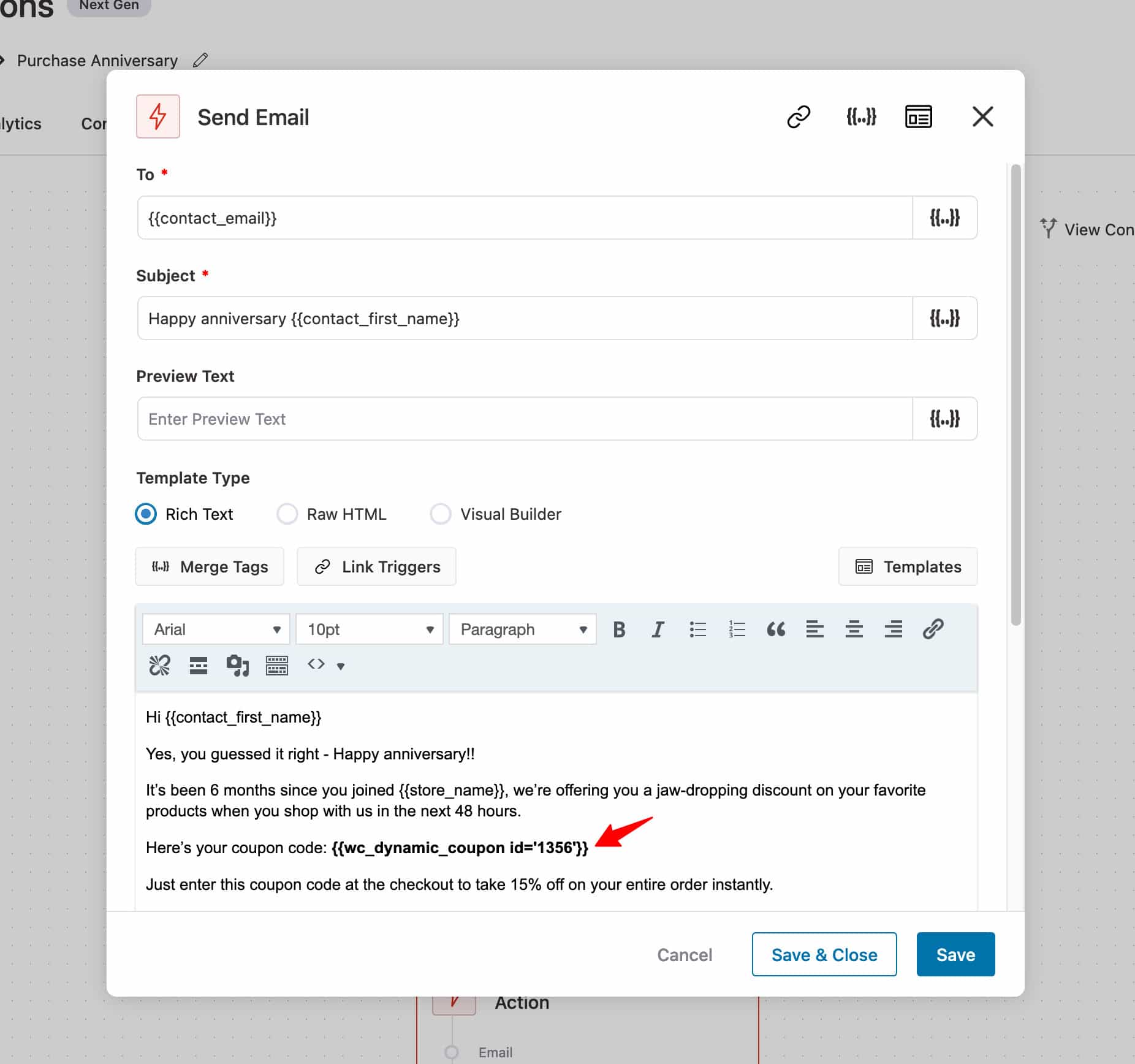 Create a Purchase Anniversary campaign - FunnelKit Automations