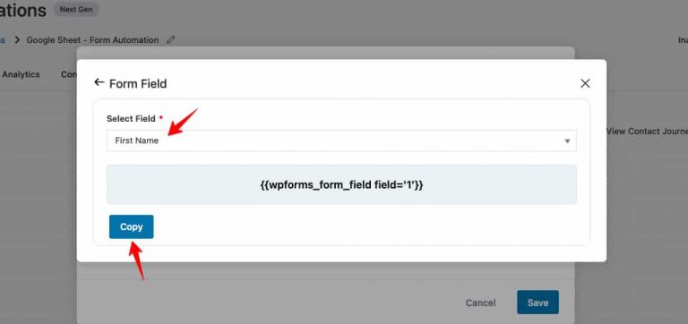 Use Form in Automations - FunnelKit Automations