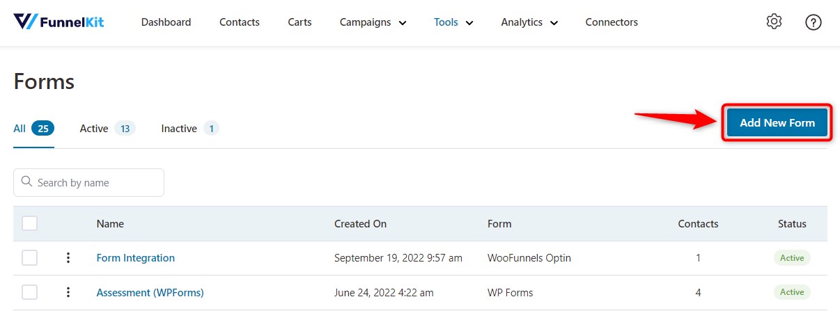 Integrate with Forms - FunnelKit Automations