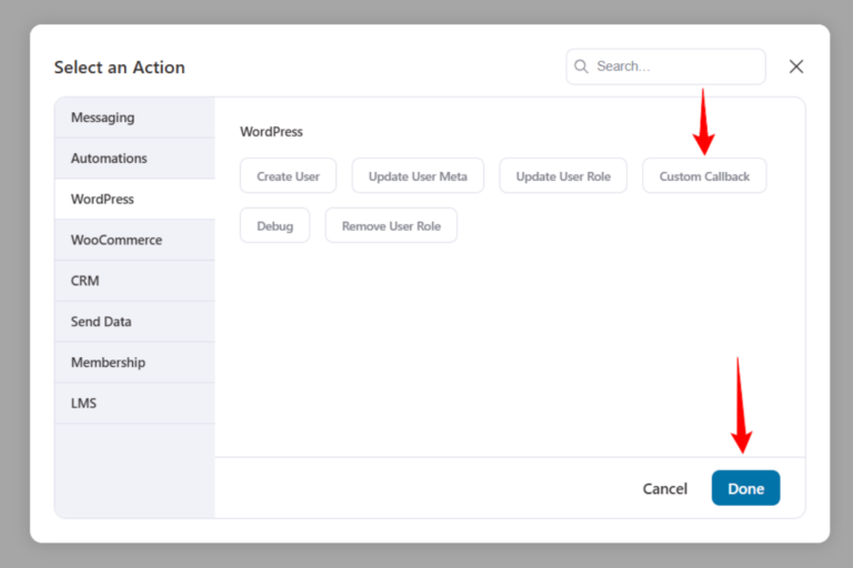 Use Custom Callback action - FunnelKit Automations