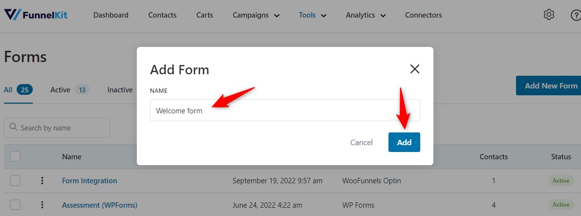 Integrate with Forms - FunnelKit Automations