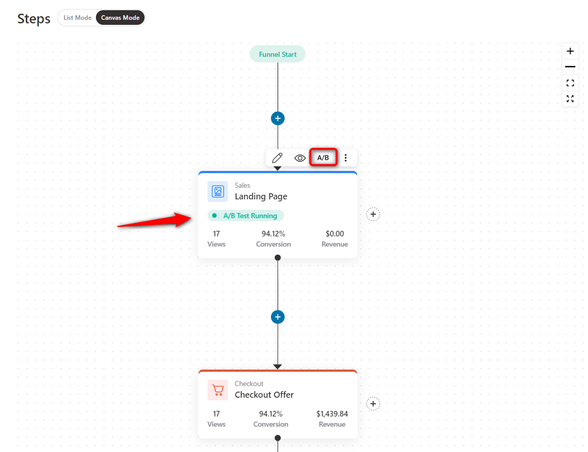 Canvas Mode - FunnelKit