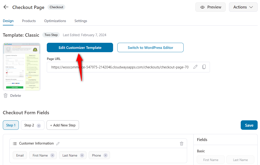 Customizer (Checkout Page) - FunnelKit