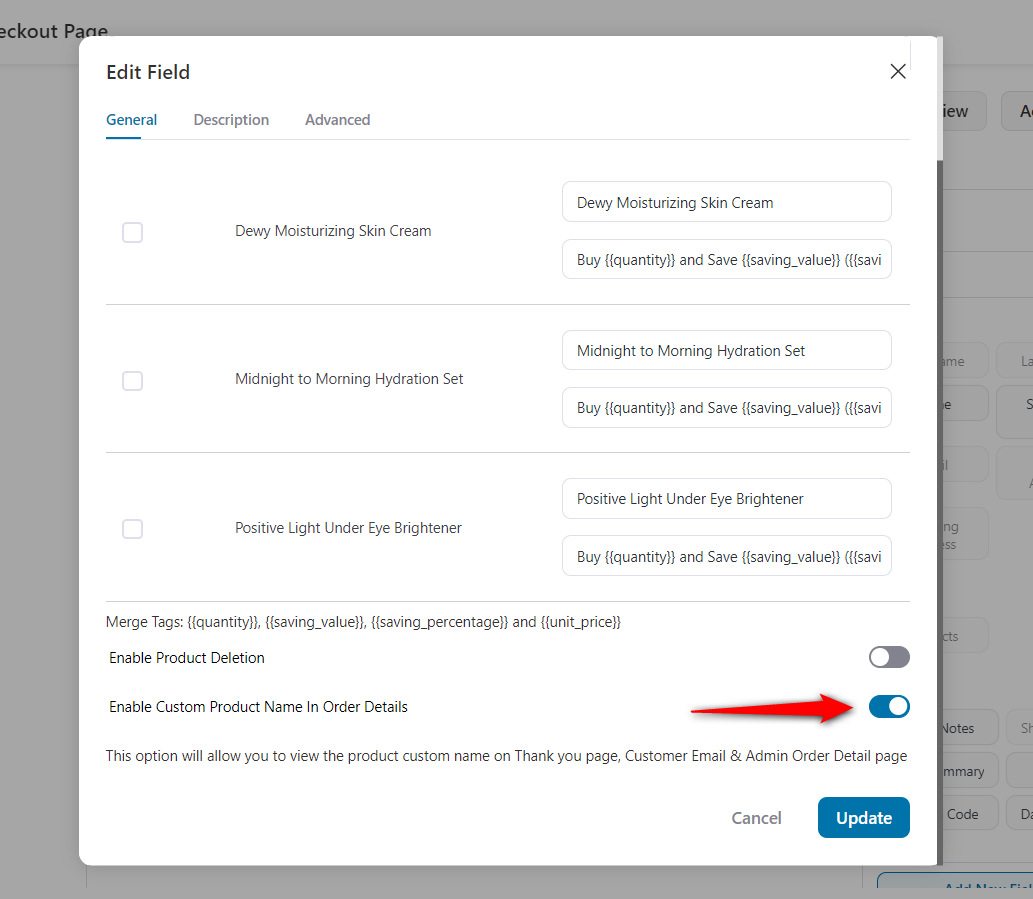 Set a Custom Product Name - FunnelKit