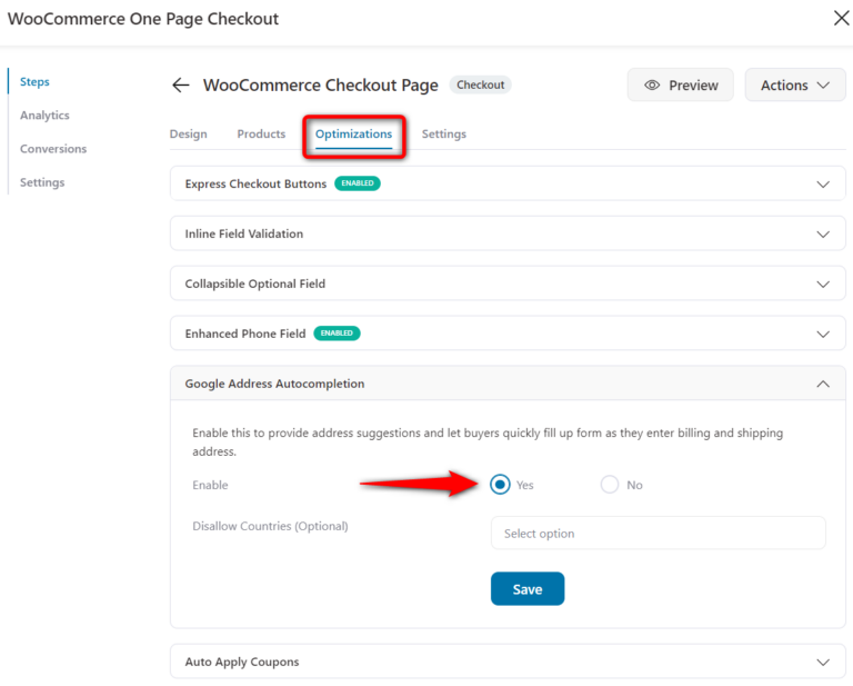 Enable Google Address Autocomplete - FunnelKit