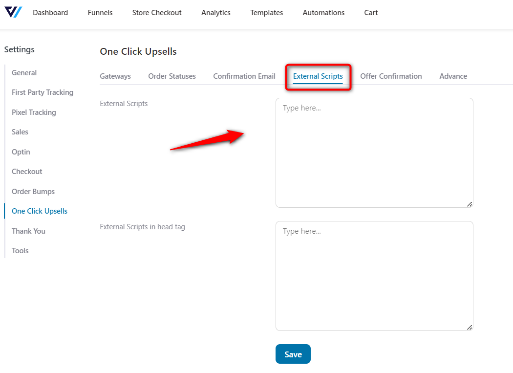 External Scripts - FunnelKit