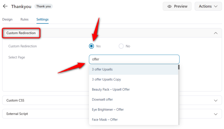 Thank You Page Settings - FunnelKit