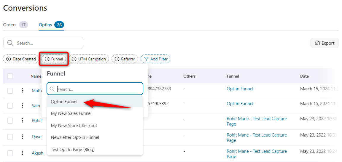 Track Lead Conversions - FunnelKit