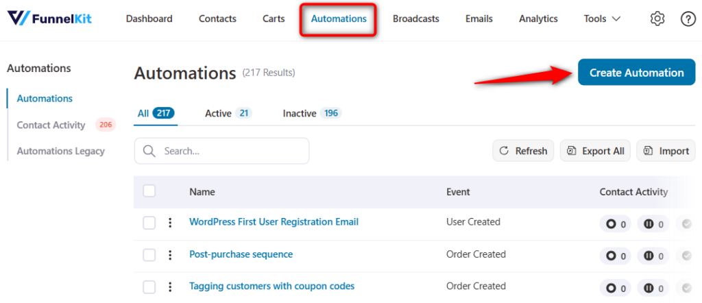 Setting up your First Automation - FunnelKit Automations