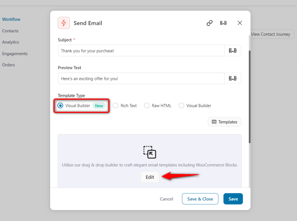 Enhanced Visual Email Builder - FunnelKit