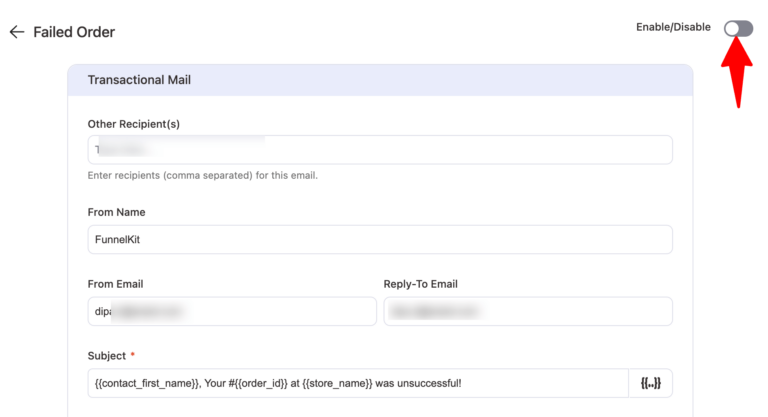 Send Custom WooCommerce Failed Order Emails to Customer
